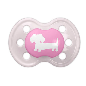 Pink Wiener Dog Pacifier for Baby Girl Baby Shower for Doxie Mom