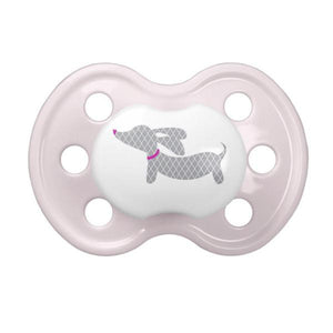 Pink Wiener Dog Pacifier for Baby Girl Baby Shower for Doxie Mom